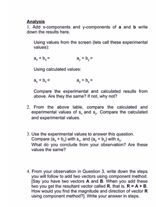 Solved N 7 10 Part I Vector Addition By Component 4143