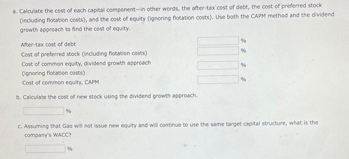 Solved Excel Activity: WACC Start with the partial model in | Chegg.com