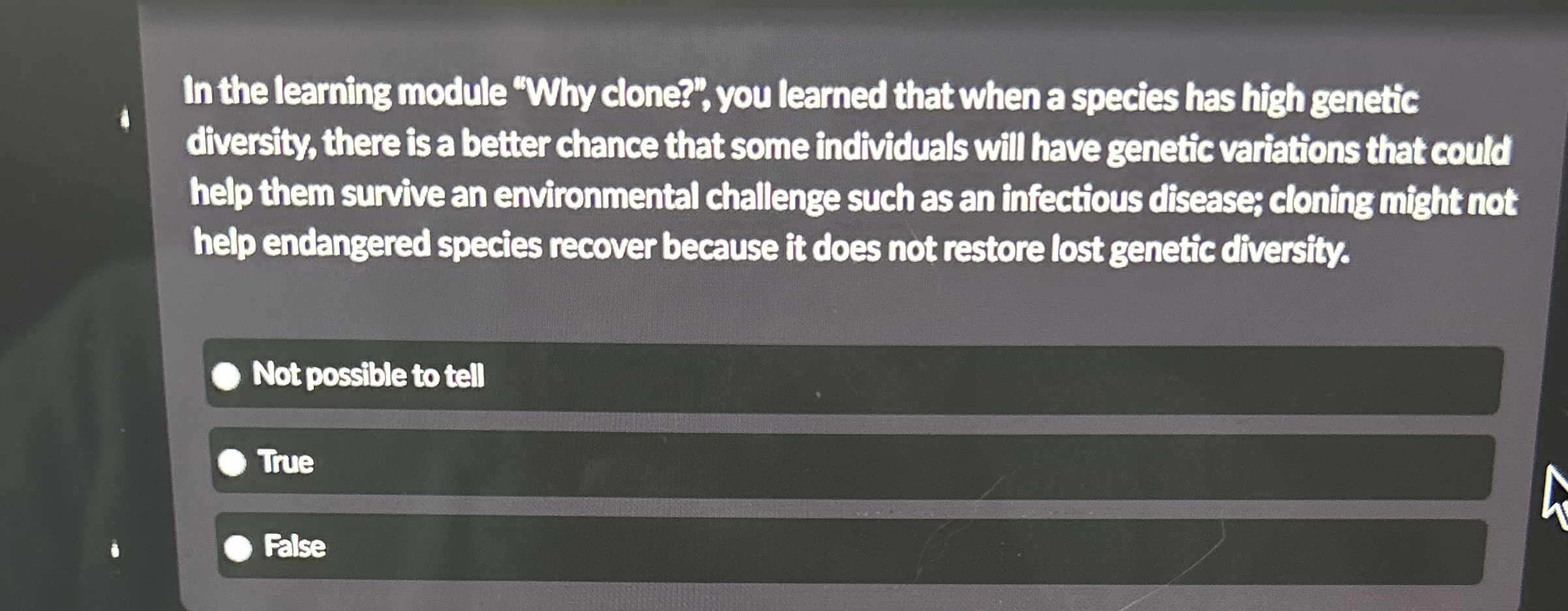 Solved In the learning module "Why clone?", you learned that | Chegg.com
