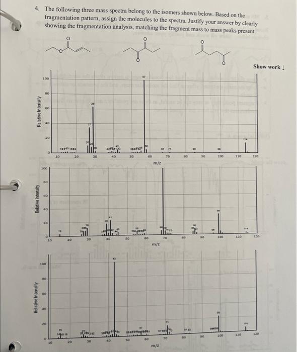 2. For the mass spectrum of Z−2-hexene shown below, | Chegg.com