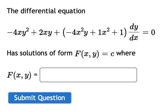Solved The differential equation | Chegg.com
