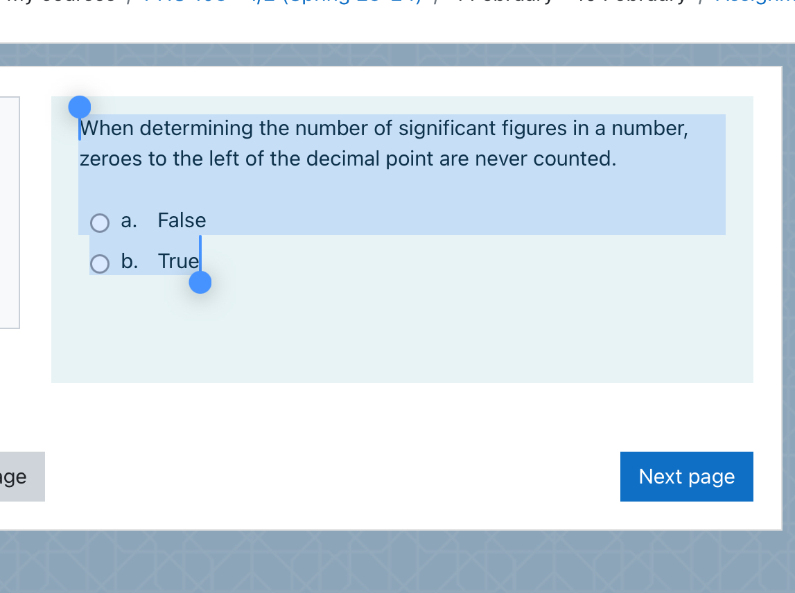 Solved When determining the number of significant figures in | Chegg.com