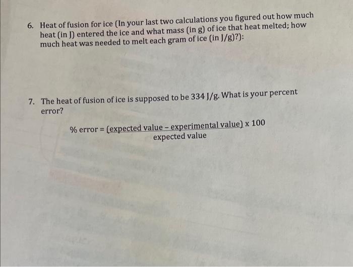Solved 3. Heat leaving water (use q=mcΔT, where c is 4.184 | Chegg.com