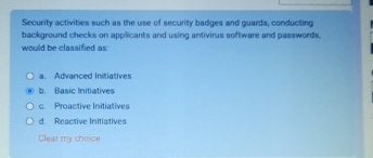 Solved Security activities such as the use of security | Chegg.com