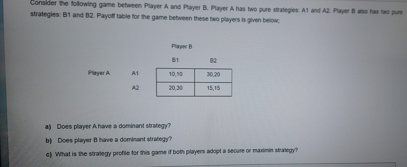 Solved Consider the following game between Player A and | Chegg.com