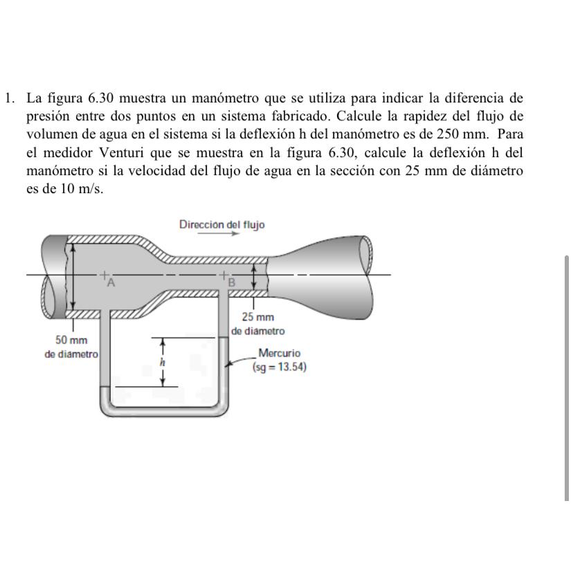 Solved La figura 6.30 muestra un manómetro que se utiliza | Chegg.com