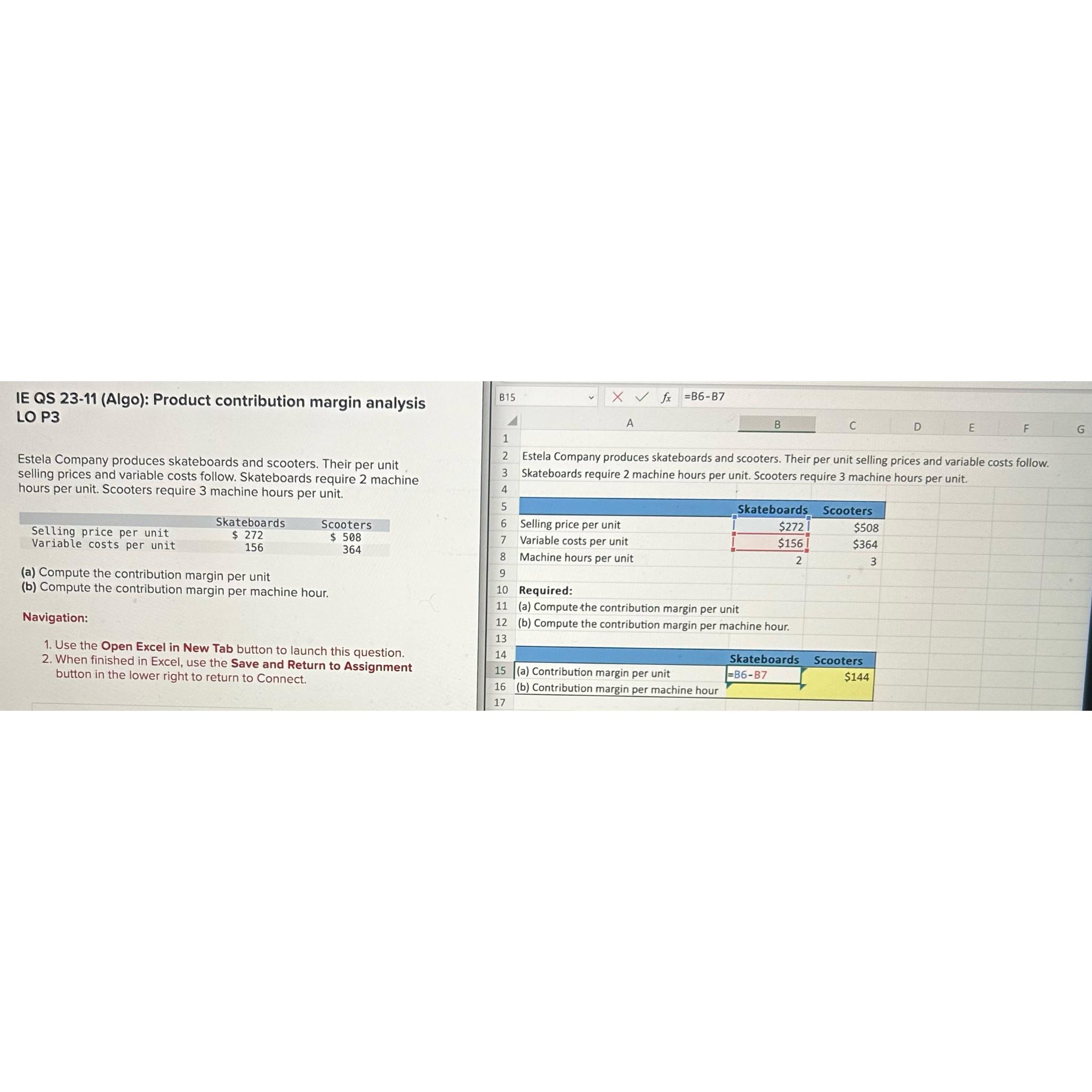 Solved IE QS 23-11 (Algo): Product contribution margin | Chegg.com