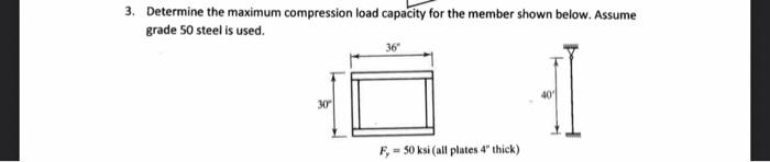 Solved Determine the maximum compression load capacity for | Chegg.com