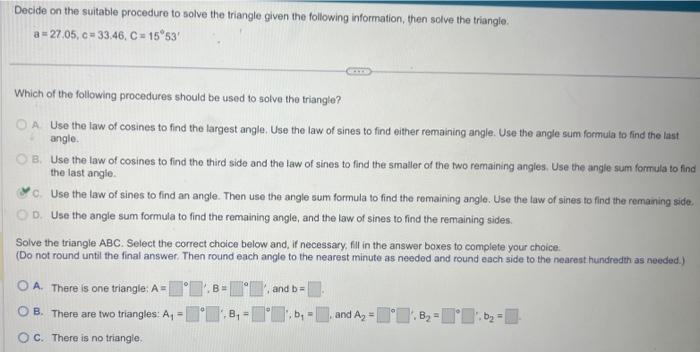 Solved Decide on the suitable procedure to solve the | Chegg.com