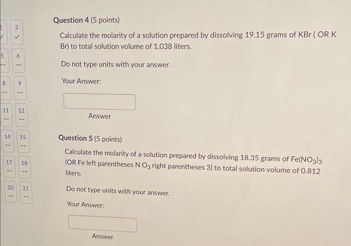 Solved Calculate the molarity of a solution prepared by | Chegg.com