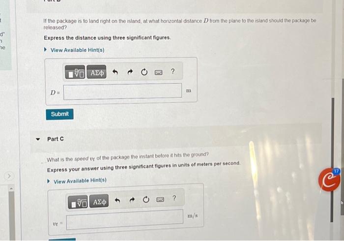 Solved After a package is dropped from the plane, how long | Chegg.com