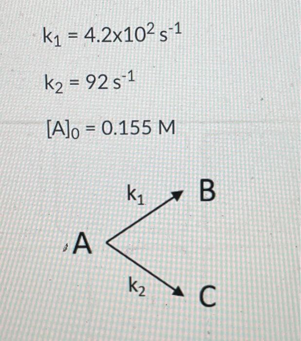 Solved For The Parallel First Order Reaction Shown Below