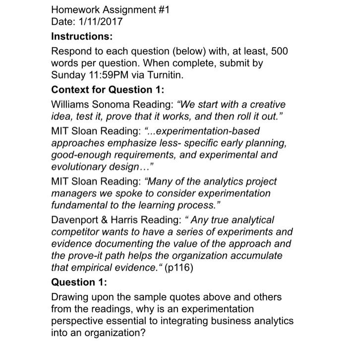 Solved Homework Assignment 1 Date 1112017 Instructions 9608