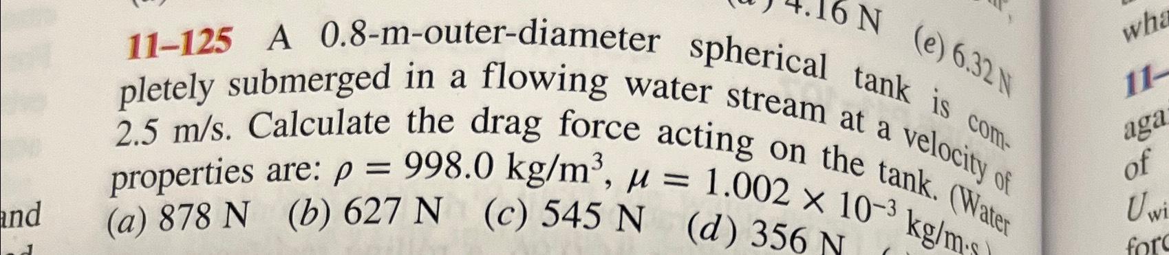 Solved 11-125 ﻿A 0.8-m-outer-diameter spherical tank | Chegg.com
