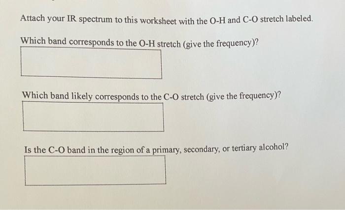 Solved IR InknowneAttach your IR spectrum to this worksheet | Chegg.com