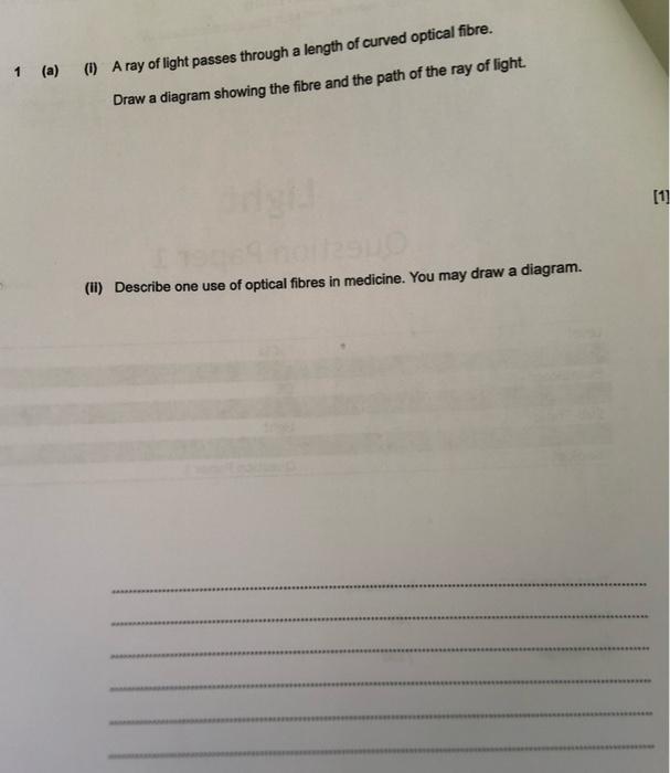 Solved 1 (a) () A ray of light passes through a length of | Chegg.com