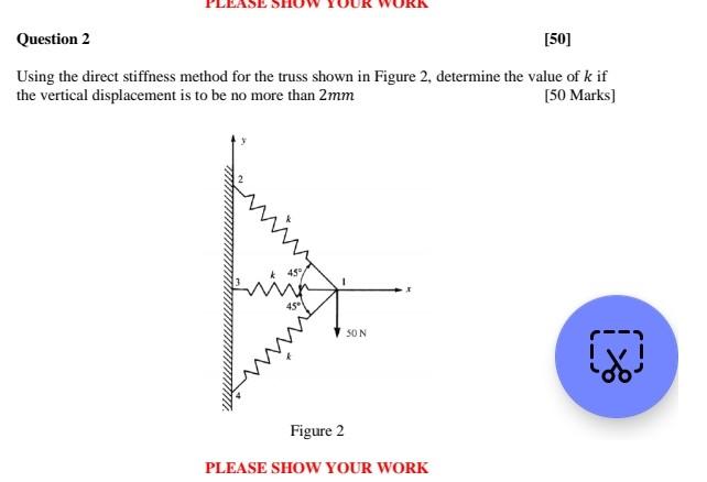 Solved Using the direct stiffness method for the truss shown | Chegg.com