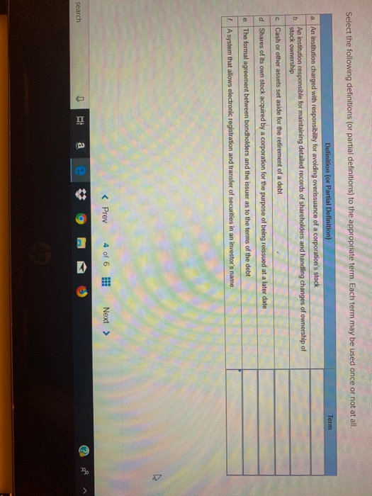 Select the following definitions (or partial | Chegg.com