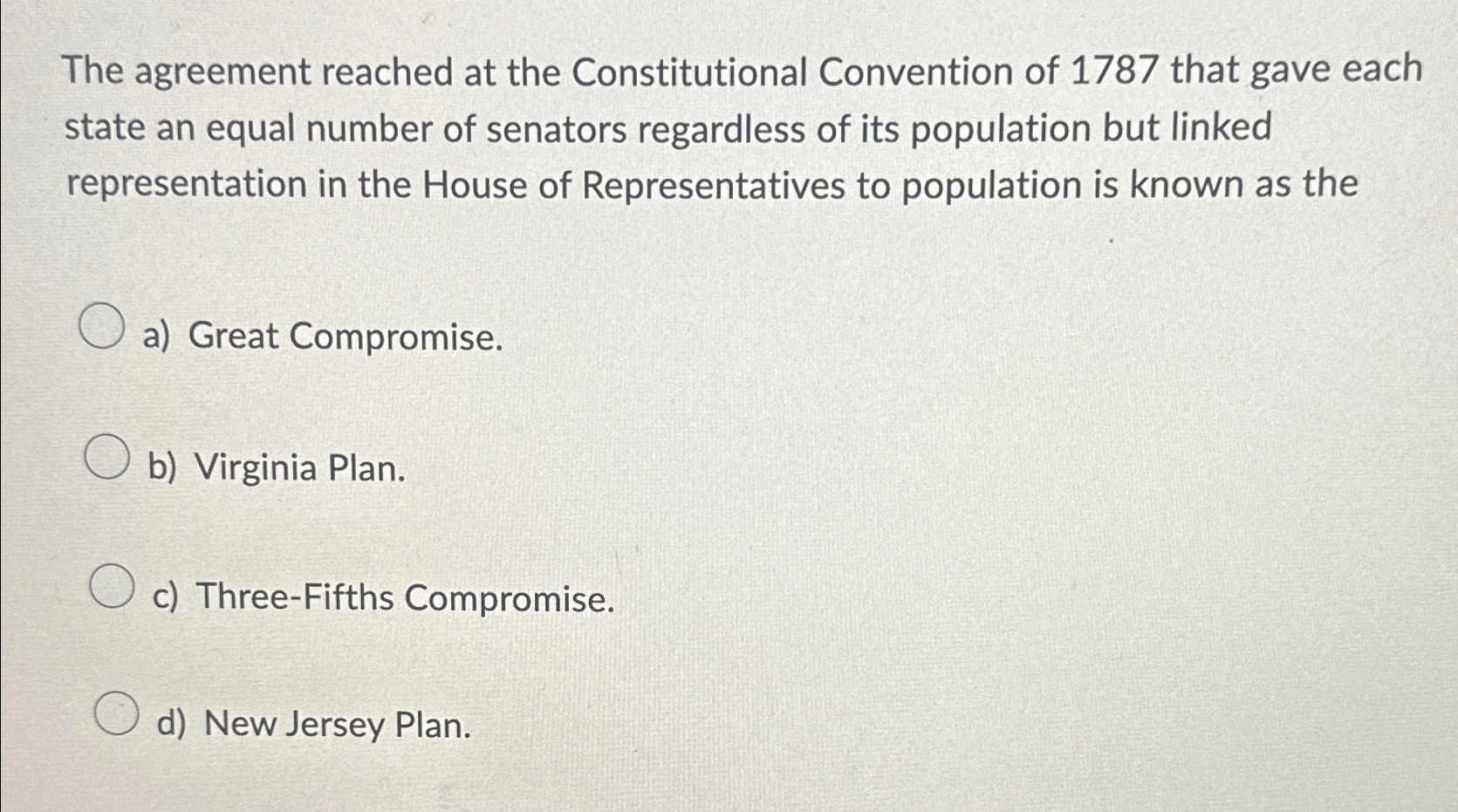 Solved The agreement reached at the Constitutional | Chegg.com