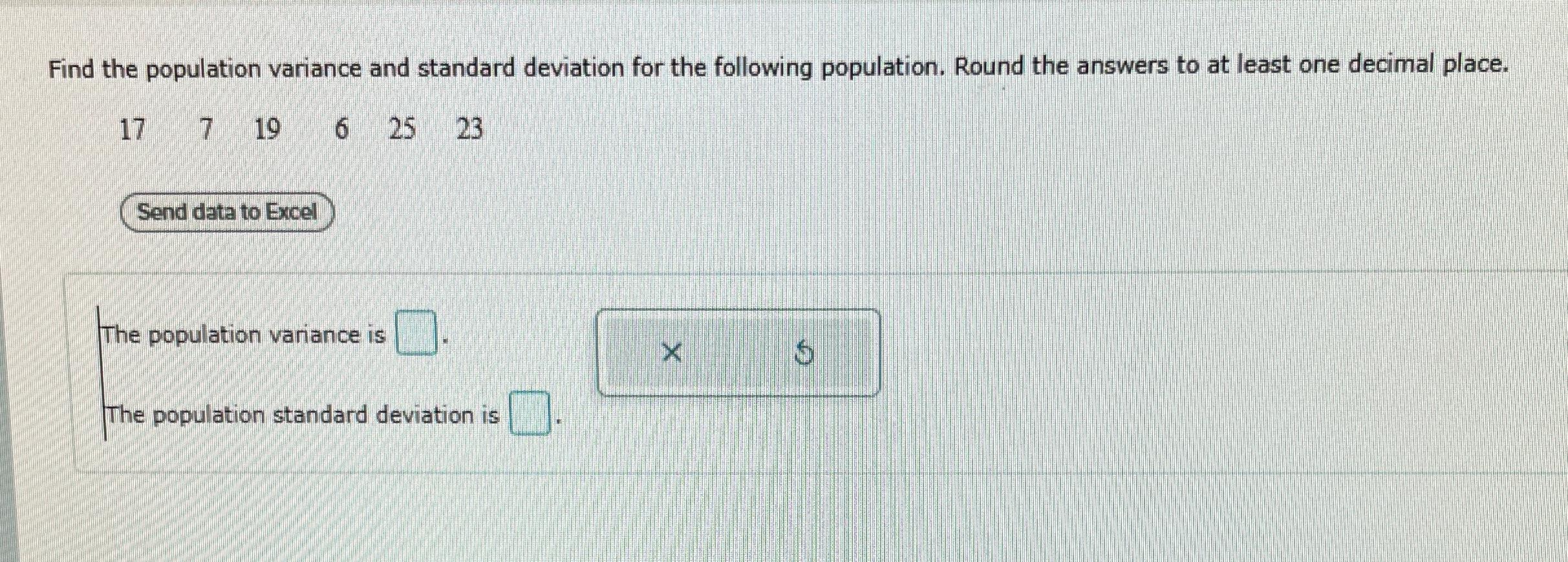 Solved Find the population variance and standard deviation | Chegg.com