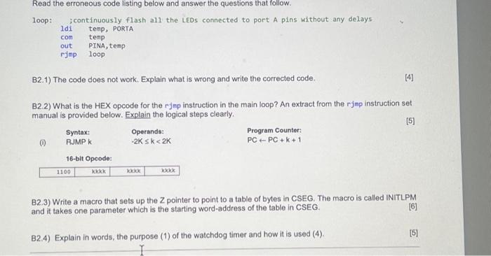 Solved Read the erroneous code listing below and answer the | Chegg.com