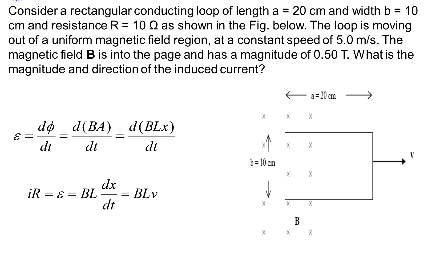 Solved Consider a rectangular conducting loop of length | Chegg.com