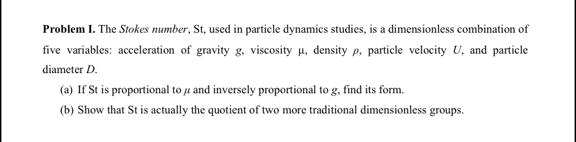 Solved Problem I The Stokes Number St ﻿used In Particle