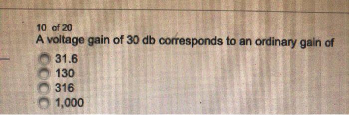 Solved 6 of 20 30 dbm corresponds to a power level of 1 W 10 | Chegg.com