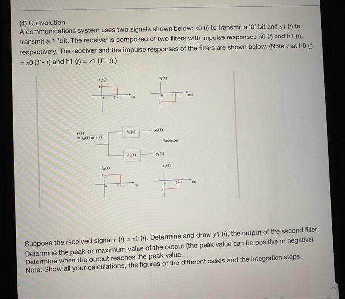 (4) Convolution A communications system uses two | Chegg.com
