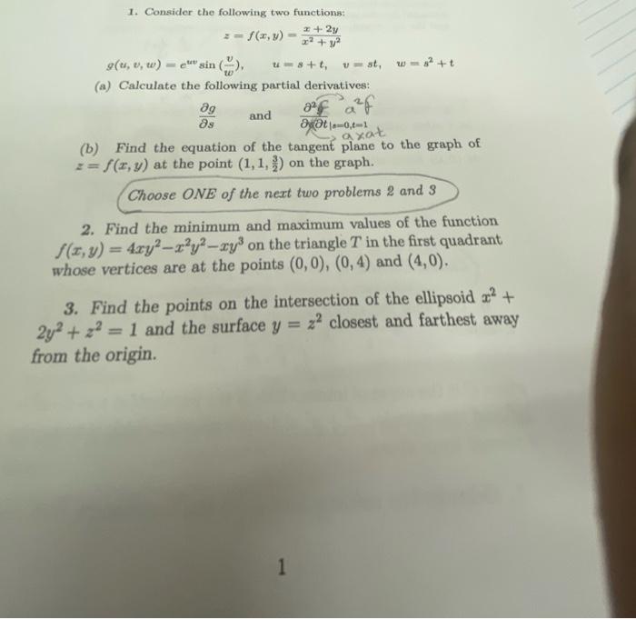 1. Consider the following two functions: | Chegg.com