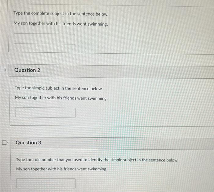 Type the complete subject in the sentence below. My | Chegg.com