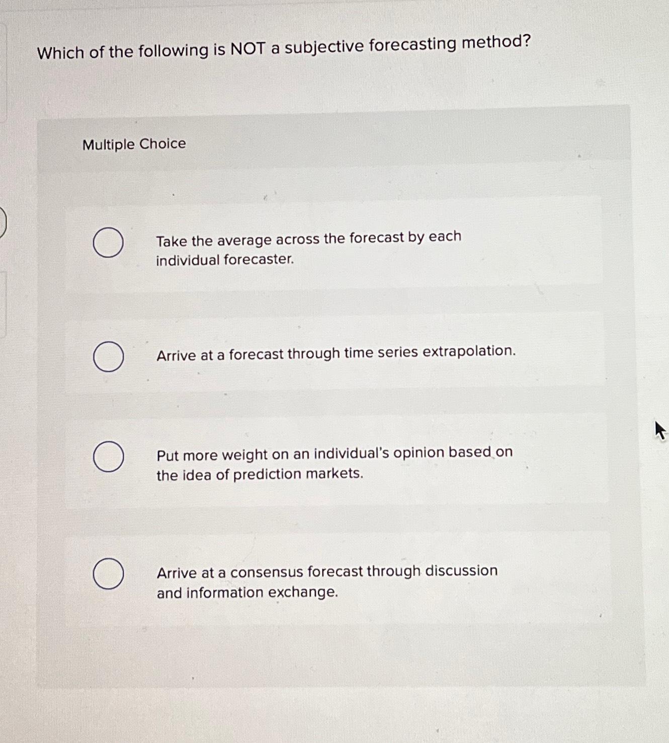 Solved Which of the following is NOT a subjective | Chegg.com