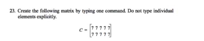 Solved 9. Create a column vector in which the first element | Chegg.com