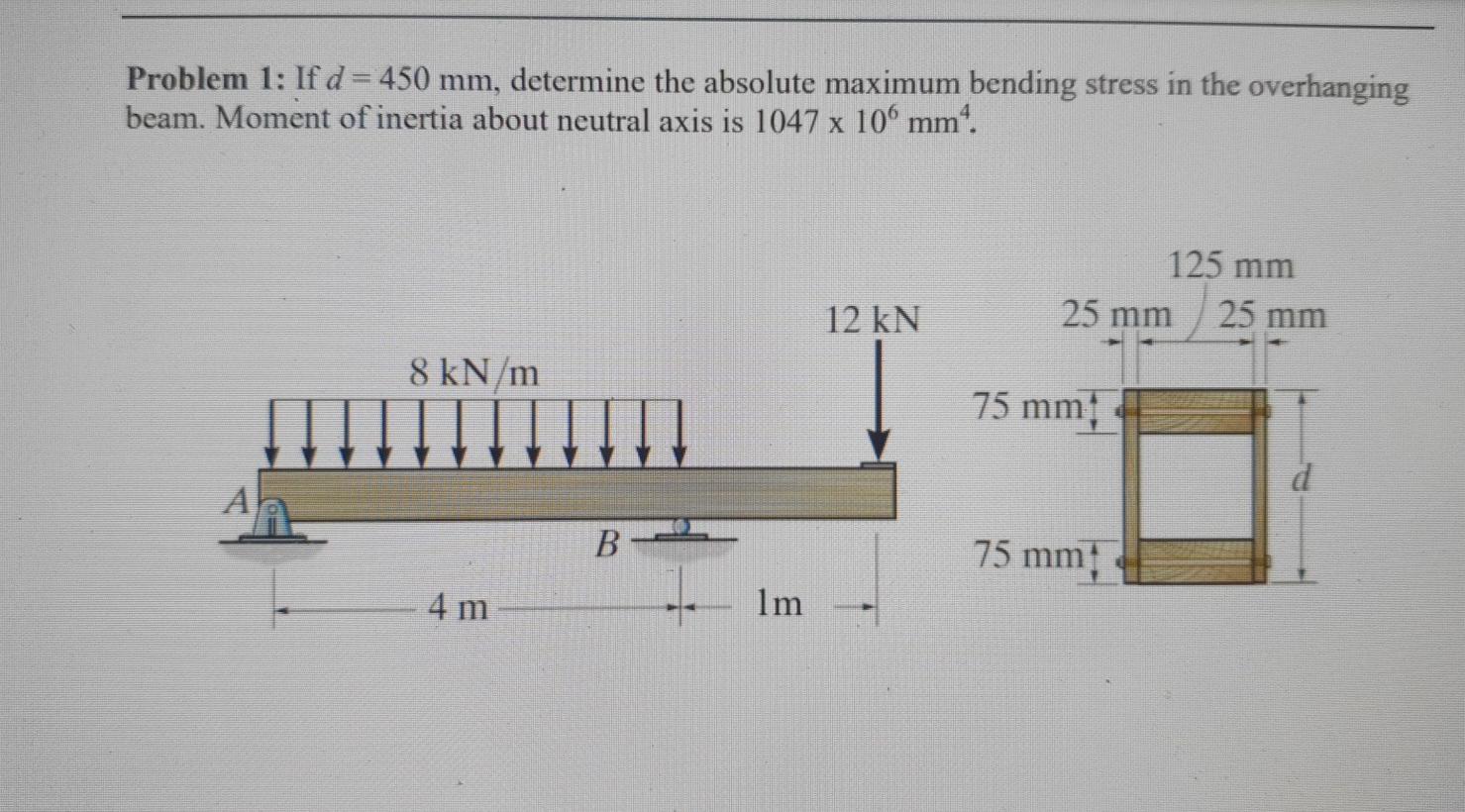 Solved Problem 1: If d= 450 mm, determine the absolute | Chegg.com