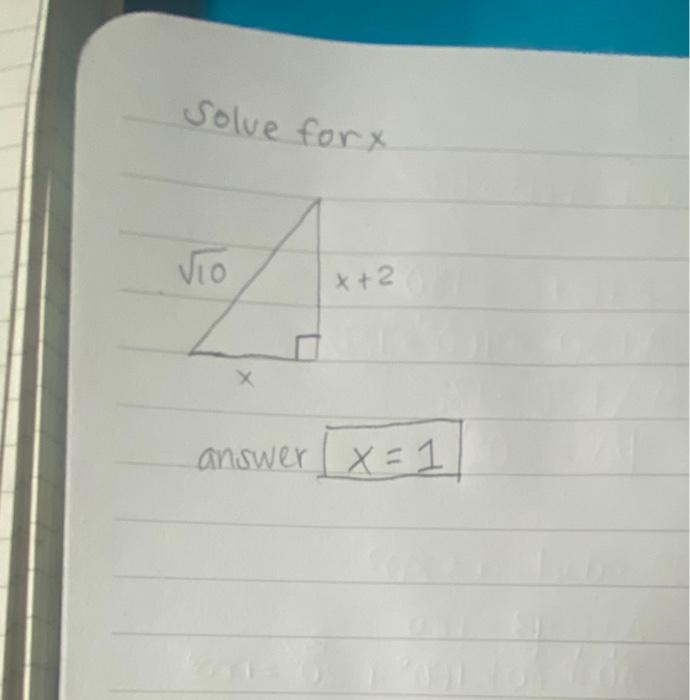 Solved Solve for x answer x=1 | Chegg.com