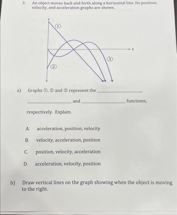 Solved 3. An object moves back and forth along a horizontal | Chegg.com