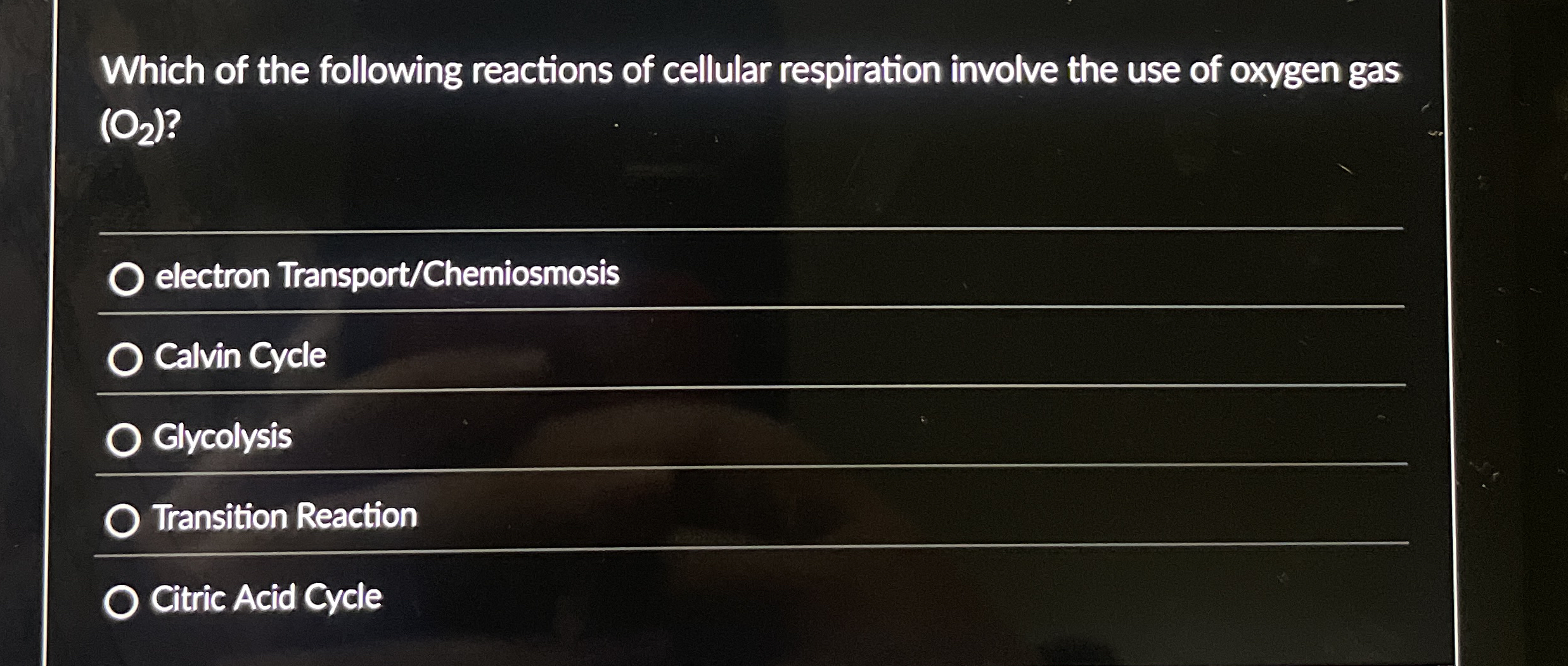 Solved Which of the following reactions of cellular | Chegg.com