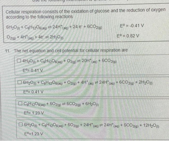 Solved Cellular respiration consists of the oxidation of | Chegg.com
