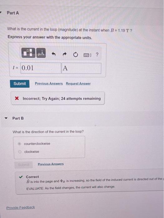 Solved A circular loop of wire with radius 0.0260 m and | Chegg.com