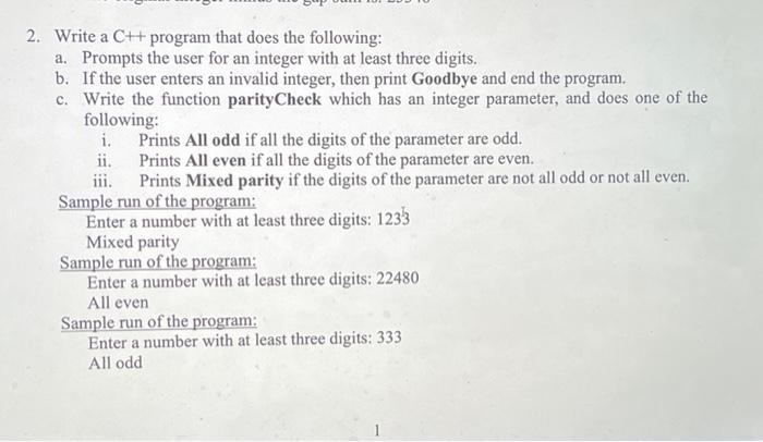 Solved 2 Write A C Program That Does The Following A