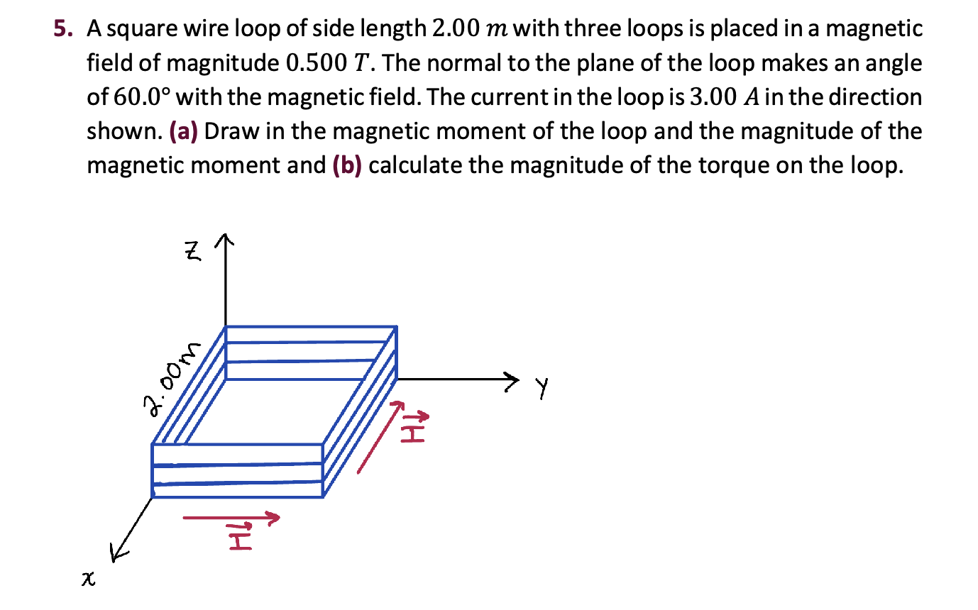 Solved A square wire loop of side length 2.00m ﻿with three | Chegg.com