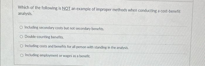 Solved Which of the following is NOT an example of improper | Chegg.com