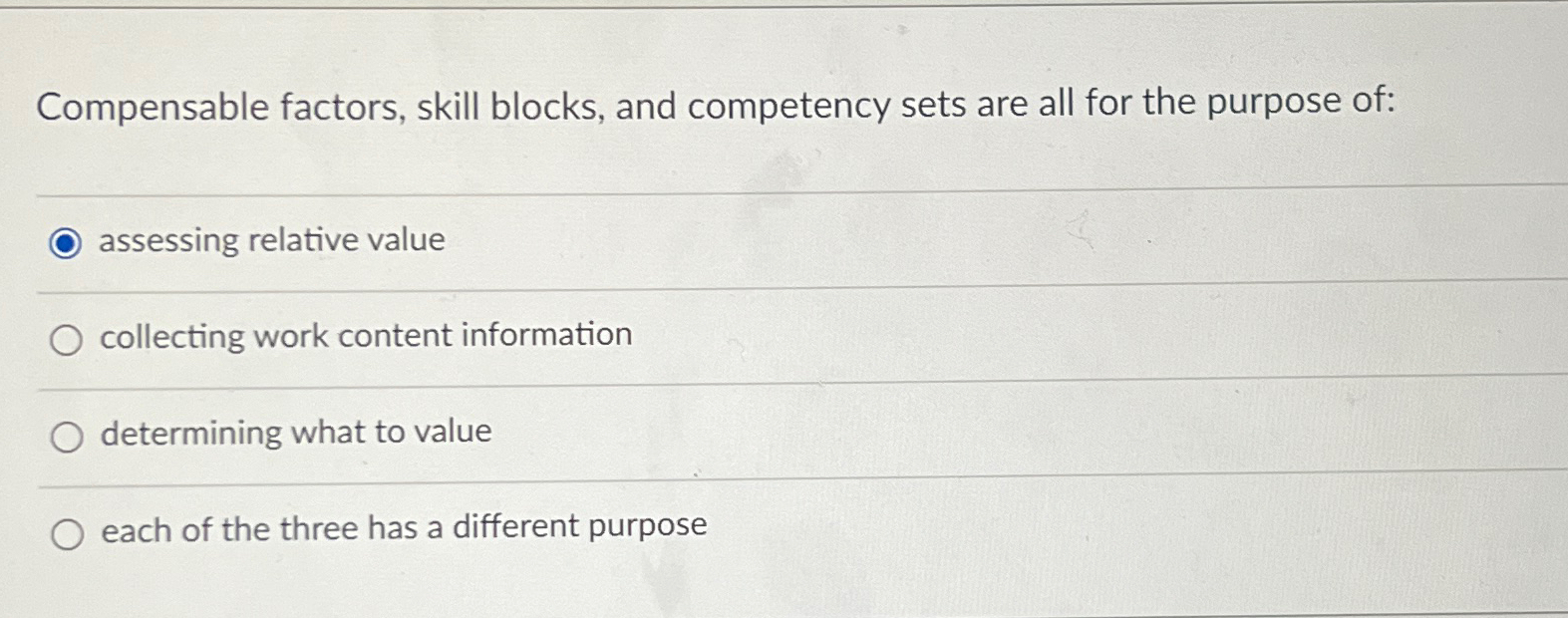 Solved Compensable factors, skill blocks, and competency | Chegg.com