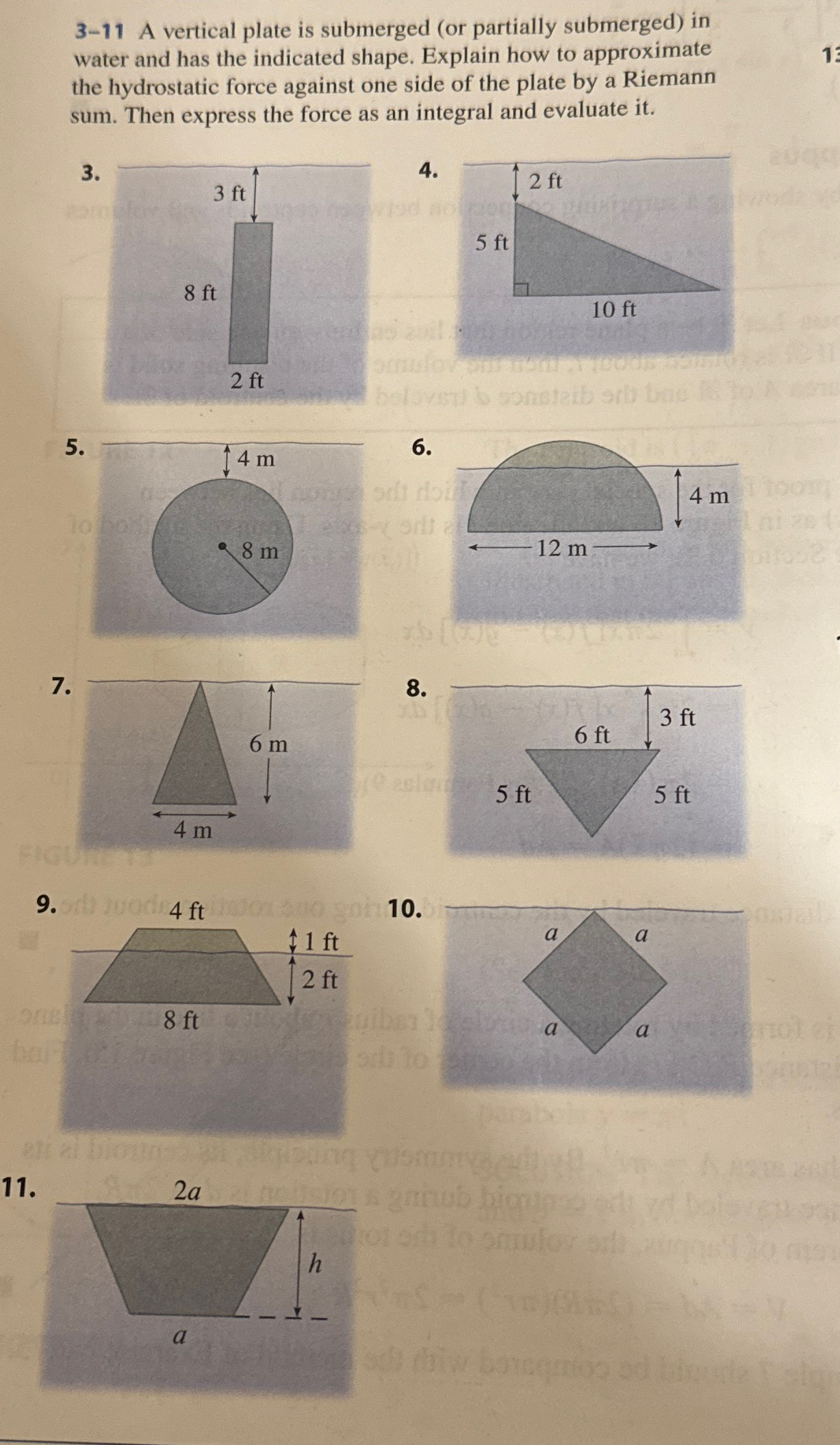 Solved 3-11 ﻿A vertical plate is submerged (or partially | Chegg.com