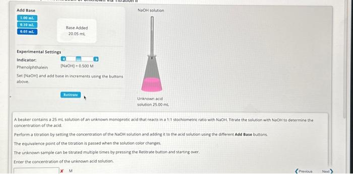 Set [NaOH0 and add base in increments using the | Chegg.com
