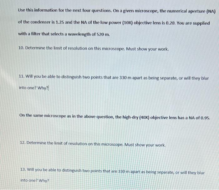 Solved Use this information for the next four questions. On | Chegg.com