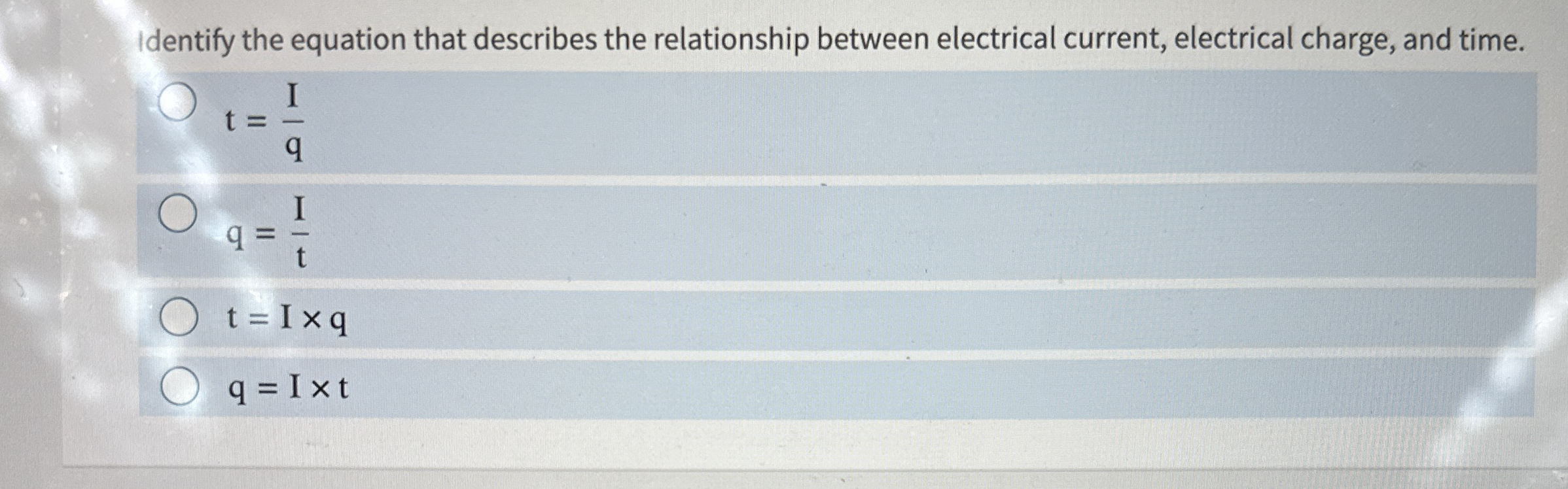Solved Identify the equation that describes the relationship | Chegg.com