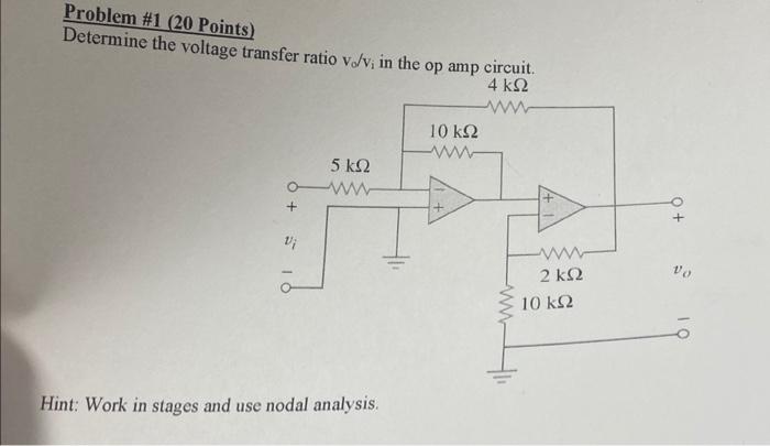 Solved Problem \#1 (20 Points) Determine the voltage | Chegg.com
