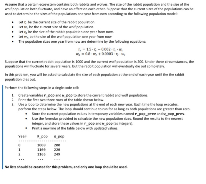 Solved Assume that a certain ecosystem contains both rabbits | Chegg.com