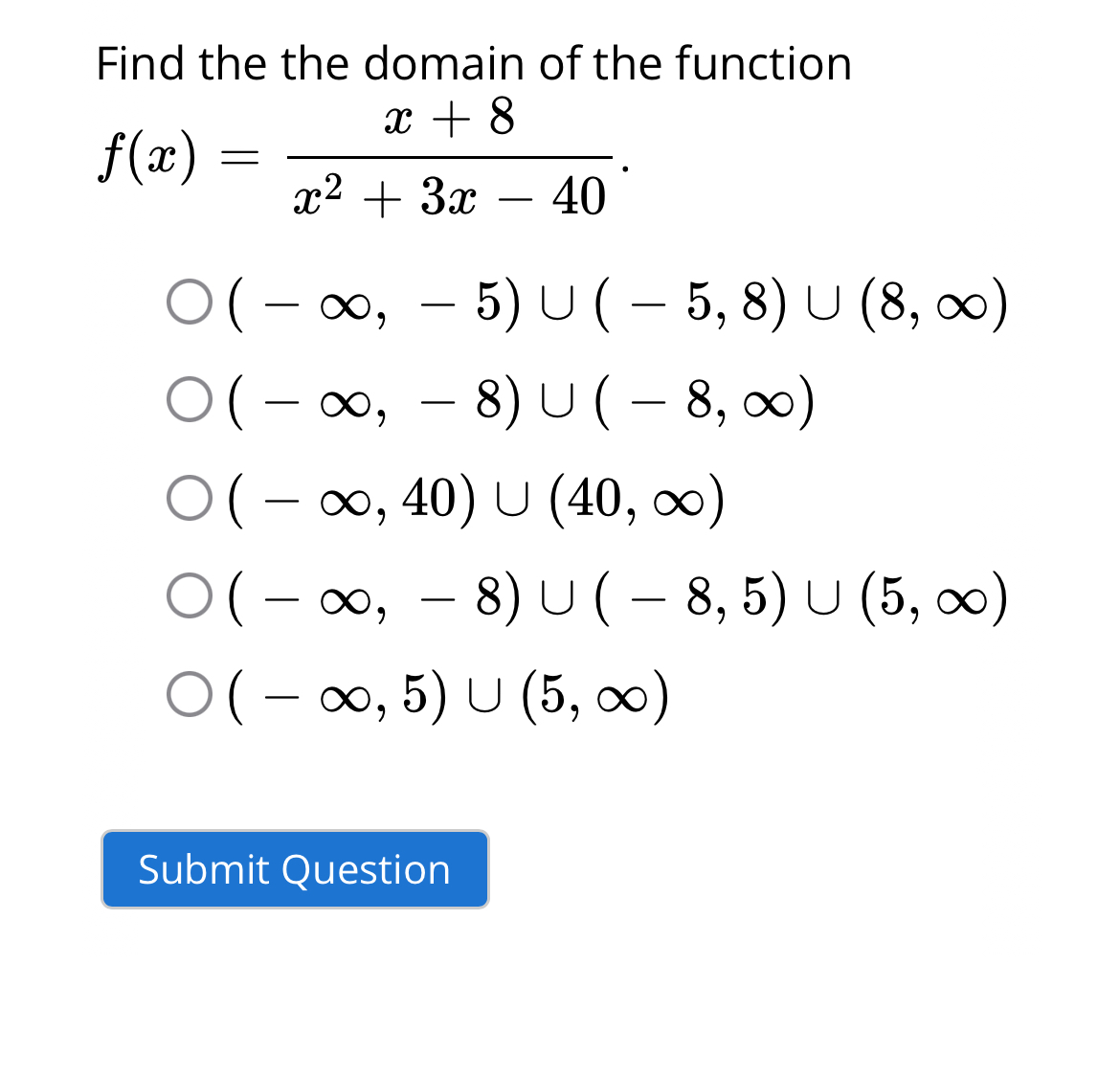 Solved Find the the domain of the | Chegg.com